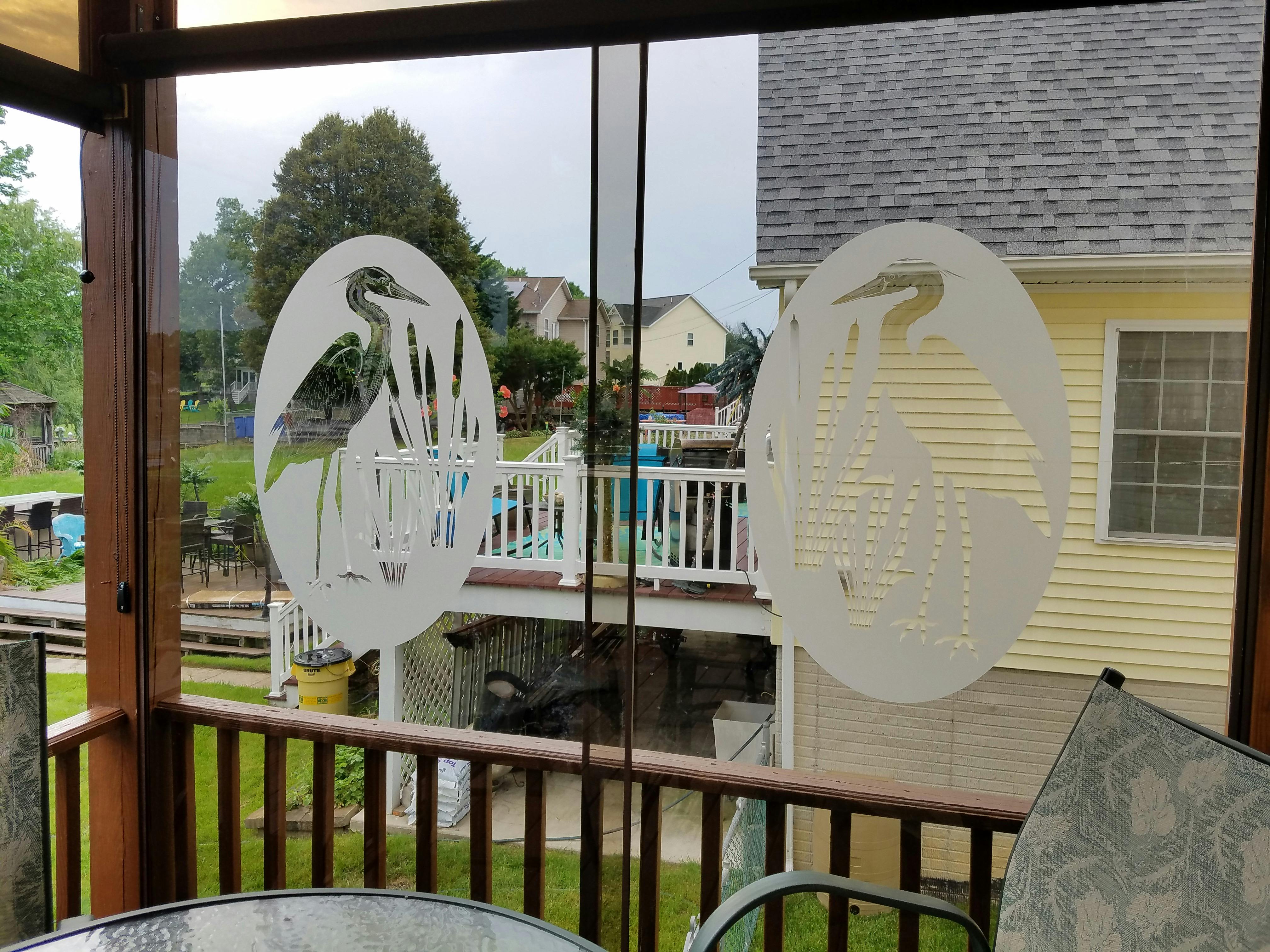 Egret Etched Glass Decal Window Film